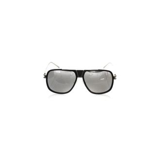 Frankie Morello Shield Sonnenbrille Schwarz Metallrahmen Graue Linse - - Accessories - Herren - Schwarzk - ONE SIZE