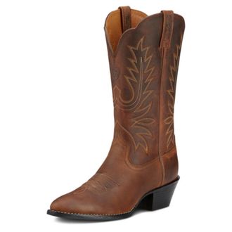 Ariat R Toe Westernstiefel Heritage Damen Cowgirl-Stiefel mit rundem Zehenbereich, Braun, Used-Optik, 39 EU (EU 38.5)