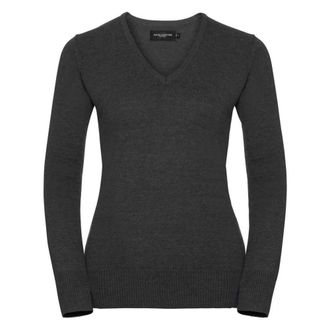 Russell Athletic Russell Collection - Sweatshirt V-Ausschnitt für Damen (Holzkohle-Mergel)