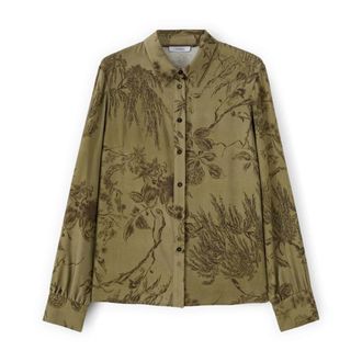 Motivi Satinhemd mit Print - - Blouses & Shirts - Damen - Gr&uuml;n - 2XS