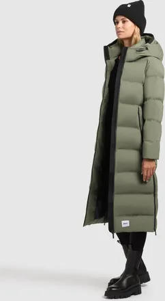 Khujo Steppmantel KHUJO LAREA3, Damen, Gr. L, grün (muted grün), 100% Nylon, unifarben, regular fit, eingesetzt elastischer Bund, Mäntel Steppmantel, Topsel