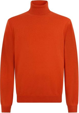 Malo Homme, Pulls, Orange, Taille: 4XL Pull Col Roul&eacute; en Cachemire