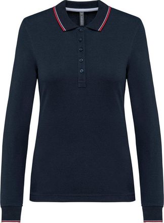 Kariban Langarm-Poloshirt Langarm-Polohemd aus Piqué für Damen