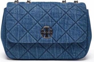 Tory Burch Femme, Sacs, Bleu, Taille: ONE Size Willa Denim Crossbody Bag