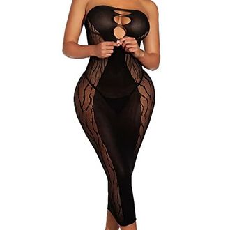 Generic Lingerie Femme Top Tenu Infirmi&egrave;Re Femme Sexy Costumes D&eacute;coupe Combinaison Body Dentelle Lingerie Cage Cuir Transparent Vetements Femme Nuisette Robe 