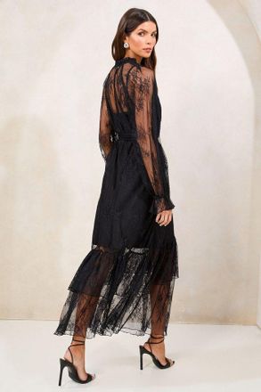 Lipsy Midikleid Lipsy Midikleid mit Spitze und R&uuml;schen, Regular (1-tlg)