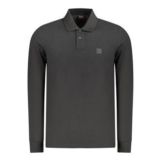 HUGO BOSS Homme, Tops, Noir, Taille: 2XL Polo Manches Longues Passerby
