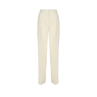 Andamane Femme, Pantalons, Beige, Taille: 34 FR Pantalon Jaune en Mélange de Lin Nathalie