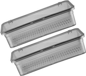 BESTONZON 2 Pièces Boite à Couverts Vide, Range Couverts Avec Couvercle, Boite Range Couverts Avec Couvercle, Rangement De Couverts En Plastique Boite Couvert R