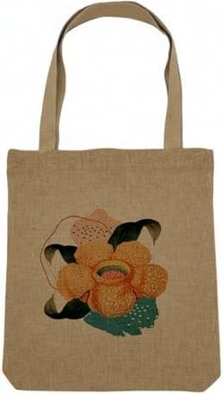 Fabulous Sac Shopping Tote Bag Aspect Lin - Rafflesia Plante Rare Tropical Exotique Jungle Minimaliste - Sac de Courses Toile Epaisse 360g Beige Naturel Cabas 