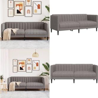 vidaXL Sofa 2-Sitzer Taupe Stoff - Couch - 2-Sitzer Sofa - Wohnzimmersofa - Polstercouch - Modernes Sofa - Home & Living
