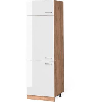 Vicco Armoire pour frigo R-Line, Blanc Haute brillance, 60 cm