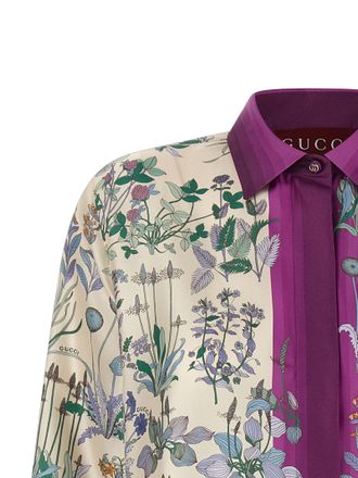 Gucci Botanical Print Silk Blouse - Multicolor