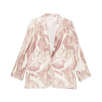 Alysi Femme, Vestes, Rose, Taille: 38 FR Veste Imprim&eacute;e Crois&eacute;e