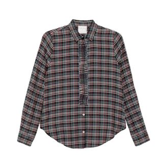 Forte_Forte My Shirt Ruched Voile Tartan Shirt - - Blouses & Shirts - Damen - Blau - XS