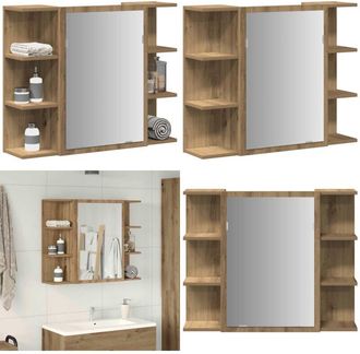 vidaXL Bad-Spiegelschrank Artisan-Eiche 80x20,5x64cm Holzwerkstoff - Vidaxl