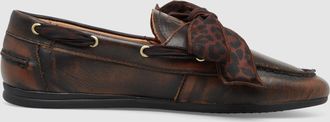 Toral Shoes Mocassins Nahua Foulard Cuero Leo Marron