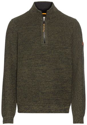 Camel Active Herren Stricktroyer aus Baumwollmix Dunkelgrün, menswear-6XL