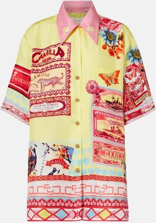 Camilla Hemd Collage Kingdom aus Seide