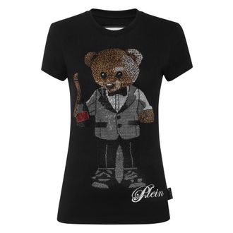 Philipp Plein Femme, Tops, Noir, Taille: 38 FR T-Shirt Pure Teddy