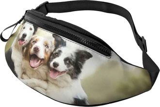 Generic Handytasche Tasche Mode H&uuml;fttasche Border Collie Liebe Mit Rei&szlig;verschluss Waist Fanny Pack F&uuml;r Aktivit&auml;ten Fahrrad Outdoor 14X35Cm