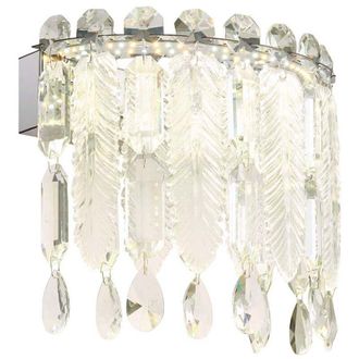 Globo Lighting Applique murale de salon led cristaux de verre K5 chrom&eacute;, l 28 cm