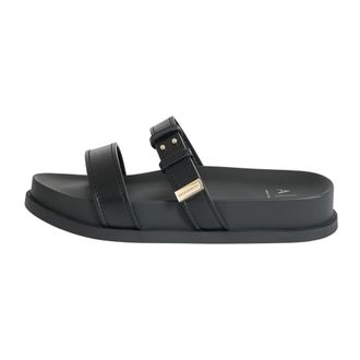 A|X Armani Exchange Zwei-Riemen-Pantoletten mit Schnalle - - Shoes - Damen - Schwarzk - 39 EU