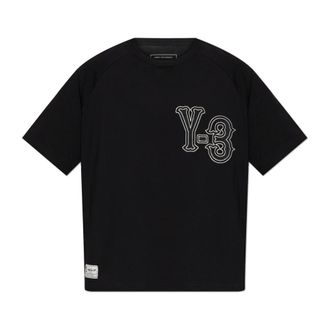 Yohji Yamamoto unisex, Tops, Noir, Taille: XL Elite 5 GFX Short Sleeve Tee