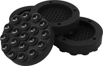 SOLUSTRE Waschmaschinen Gleitf&uuml;&szlig;e 4 St&uuml;ck Antivibrations Fu&szlig;polster aus Kunststoff Schwarz rutschfest Sto&szlig;d&auml;mpfend M&ouml;belunterlagen f&uuml;r Waschmaschine und Trockn