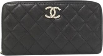 Chanel Portefeuille long (bi-pli) doccasion - Femme - Pre-owned - Noir - Taille: ONE Size