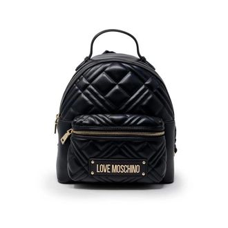 Love Moschino Femme, Sacs, Noir, Taille: ONE Size Sac &agrave; Dos en Polyur&eacute;thane avec Bretelles R&eacute;glables