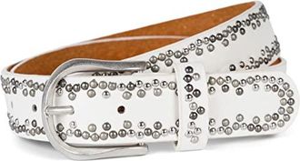 styleBREAKER Ceinture &agrave; clous avec petits clous de diff&eacute;rentes couleurs, ceinture, raccourcissable, unisexe 03010071, couleur:Blanc, taille:80cm