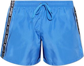 Moschino Homme, Maillots de bain, Bleu, Taille: XL Logo Swim Shorts