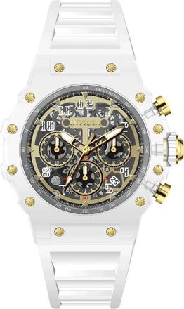 Invicta Racing 69689 Herrenuhr - Quarzwerk - Acryl mit goldenem Zifferblatt - 43 mm
