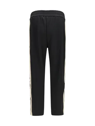 Palm Angels Mens Sweatpants Classic Logo Vintage Black-Off White Polyester Trousers Black/off