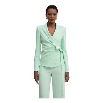 Patrizia Pepe Crepe-Blazer mit Bindeg&uuml;rtel - - Jackets - Damen - Gr&uuml;n - M