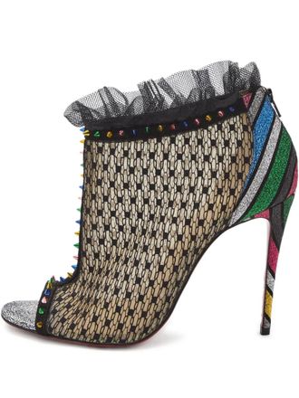 Christian Louboutin bottines en résille 110 mm - Noir