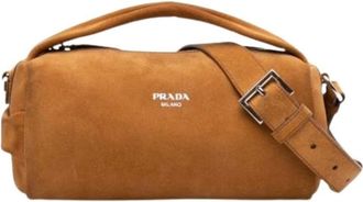Prada Sac bandouli&egrave;re en daim Pre-owned - Femme - Pre-owned - Brun - Taille: ONE Size