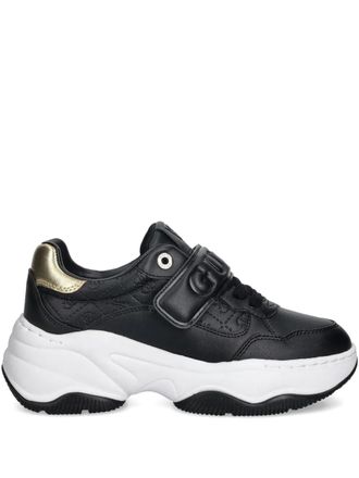 Guess Co baskets emboss&eacute;es Helinn &agrave; bride - Noir