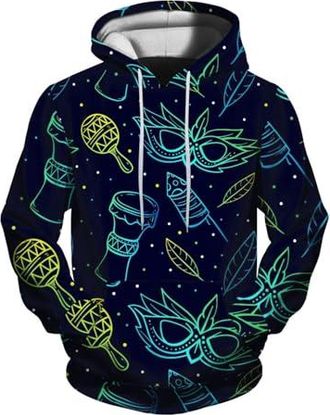 Generic Costume de carnaval pour homme Y2K - Sweat &agrave; capuche imprim&eacute; - Sweat &agrave; capuche tendance - V&ecirc;tement de f&ecirc;te - T-shirt dext&eacute;rieur confortable - Pull &agrave; m