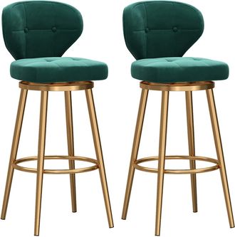 Generic Drehbare Barhocker mit runder Fu&szlig;st&uuml;tze und Beinen, Moderne K&uuml;chenbarhocker, 2 St&uuml;ck