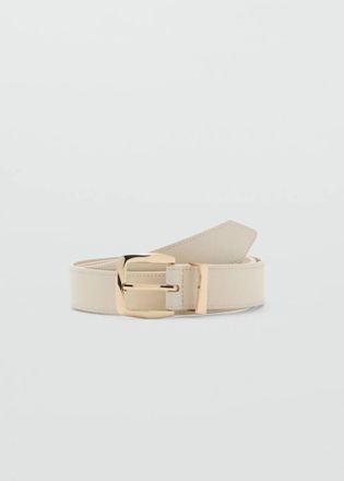 Mango Ceinture boucle en relief &eacute;cru - Femme - XL - MANGO