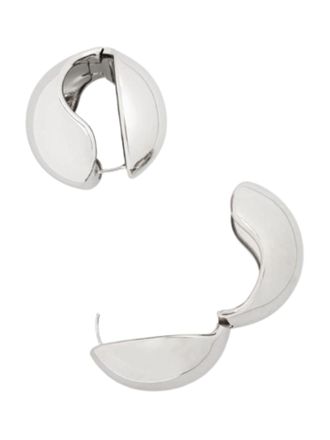 Coperni Womens Earrings Xl Logo Creole Silver Brass