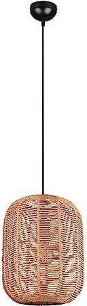 Trio Leuchten Pendelleuchte Runa 303090132, Metall Schwarz matt, Sisal braun, exkl. 1x E27
