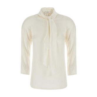 Jucca Seidenbluse mit Schleifendetail - - Blouses & Shirts - Damen - Wei&szlig; - M