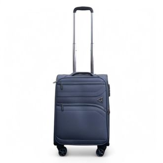 Infinity Leather Weichschalen-Kabinenkoffer, Grau, 55 x 37 x 20 cm, Nylon, Reisegep&auml;ck, passend f&uuml;r Easyjet, Ryanair