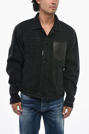 Dsquared2 Dark Wash Denim Jacket With Logo Chest Pocket Dsquared2