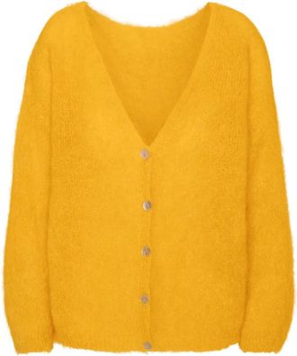 Americandreams Americandreams, Femme, Pulls, Jaune, Taille: 42 FR Cornelia LS Cardigan