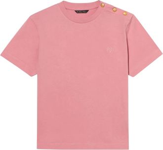 Brooks Brothers Femme, Tops, Rose, Taille: 36 FR T-shirt en coton avec logo brod&eacute;