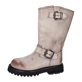 Moma Vintage Lederhohe Stiefel - - Shoes - Damen - Braun - 37 EU